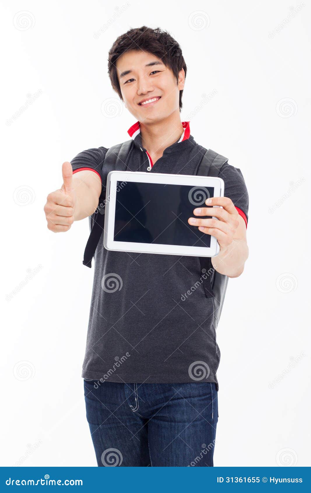 Young Asian Student Using Pad PC Stock Image - Image of hand, asian ...