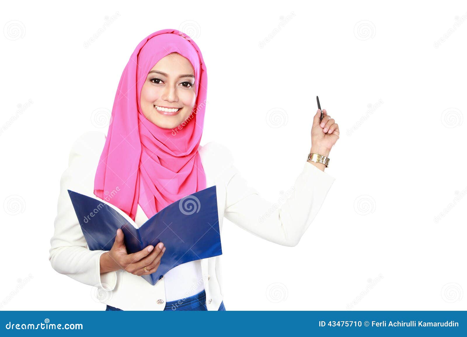 Young Asian Student Woman Presentation Stock Photo - Image of muslim ...