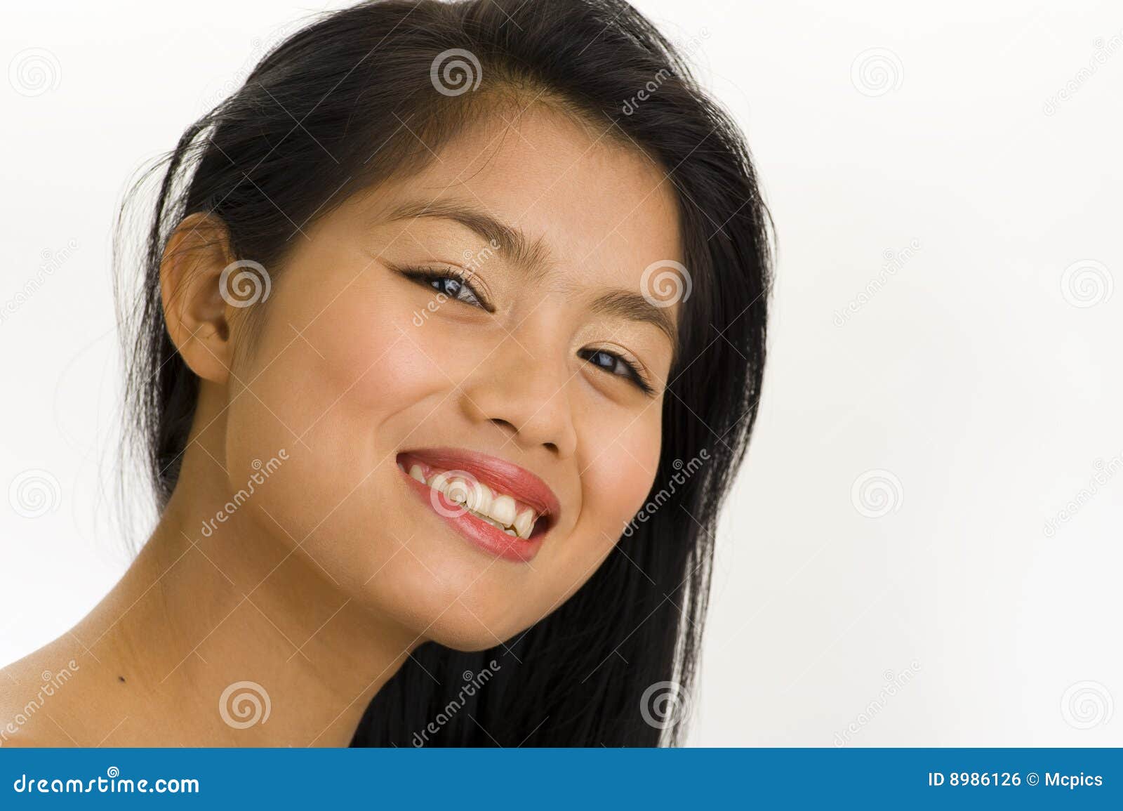 Young Asian Woman with Big Smile Stock Photo - Image of beautiful, look ...