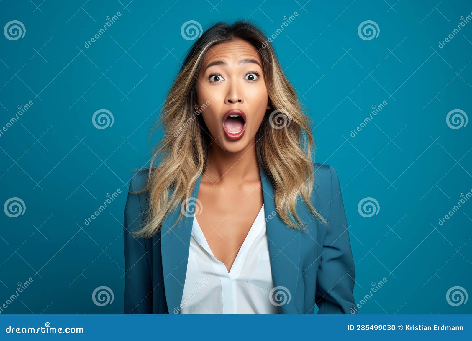 Young Asian Woman Calling Out, Isolated with Copy Space Stock ...