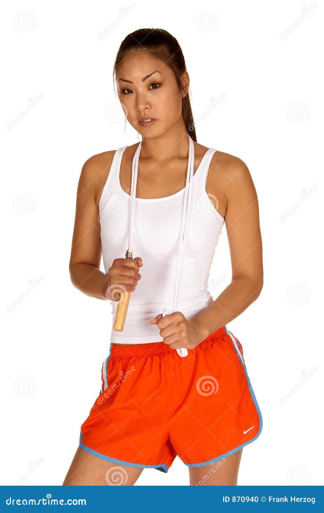 Young Asian Woman with Jump Rope Stock Photo - Image of tank, jump: 870940