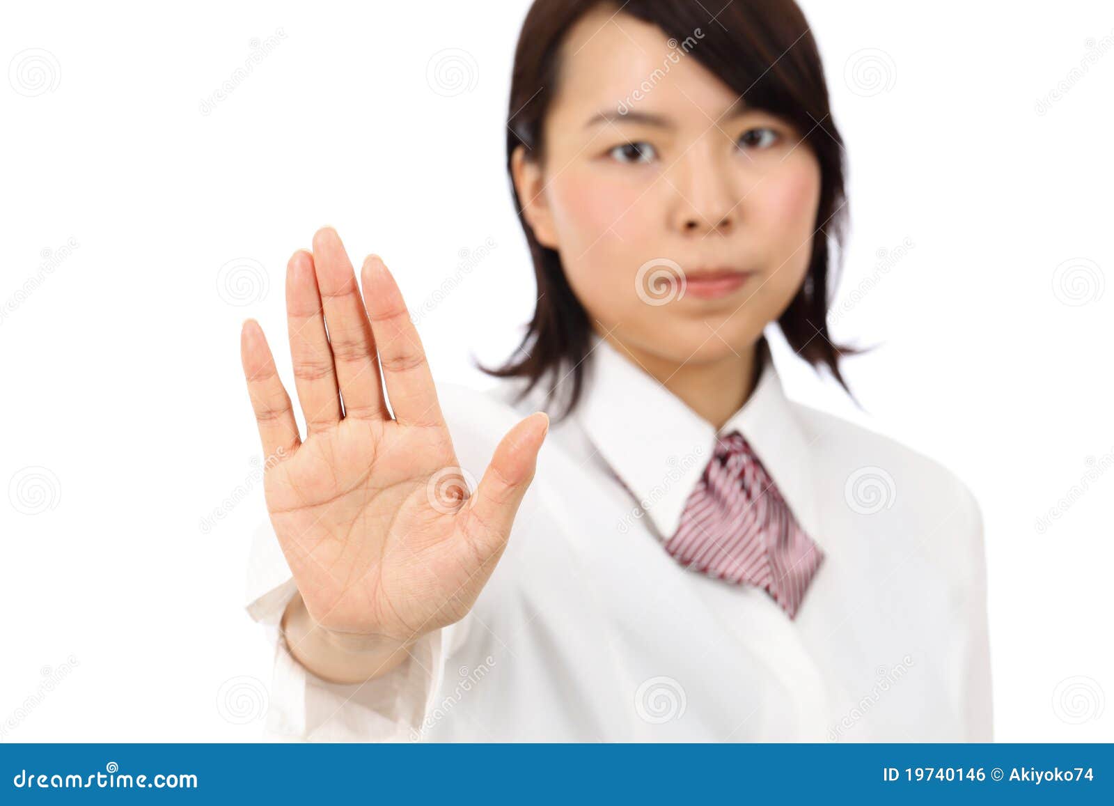 Young Asian Woman Making Stop Sign Stock Photo - Image of closeup ...