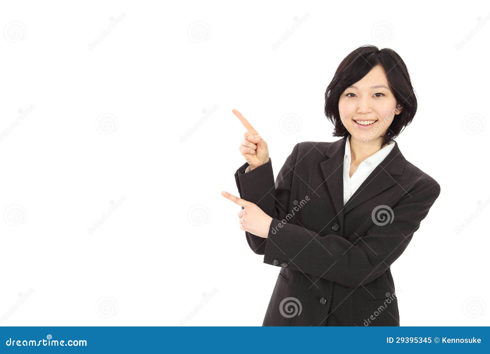 Young asian woman pointing stock image. Image of businesswoman - 29395345