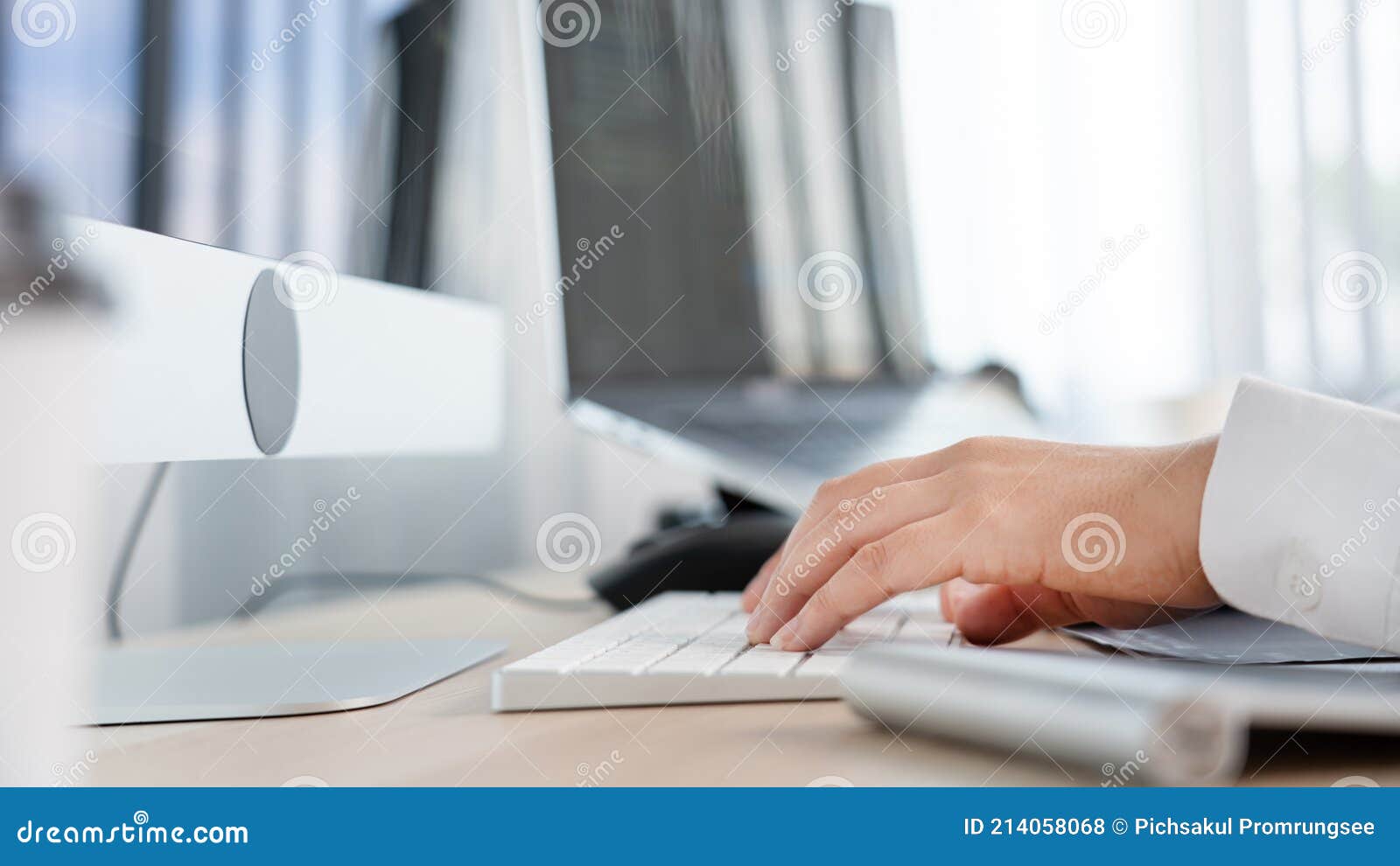 Young Asian Woman Programmer Typing Code Working With Computer At Table Coding Cyberspace And