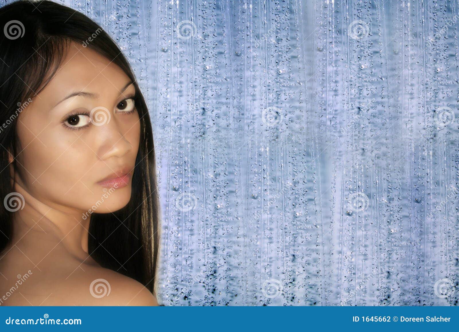 Young Asian Woman in Shower Stock Photo - Image of cosmetic, purity ...