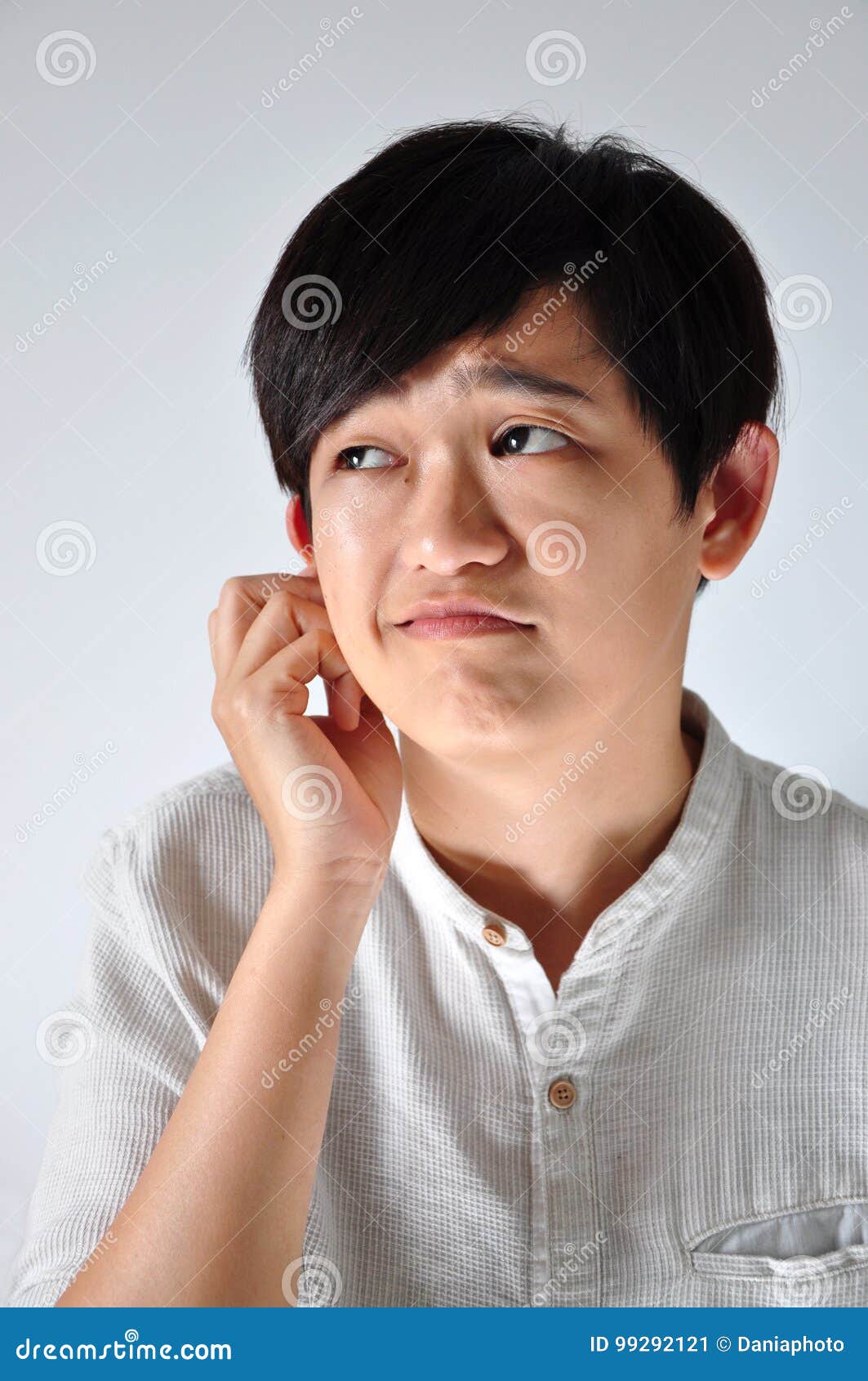 Young Asian Woman with Stress Face Stock Image - Image of female, blank ...