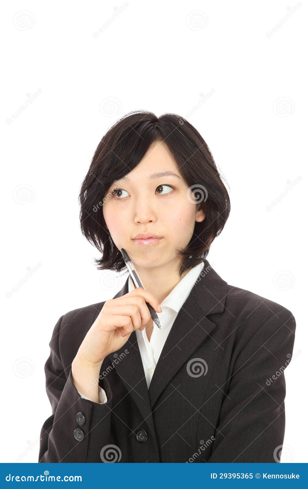 Young asian woman think stock image. Image of pretty - 29395365