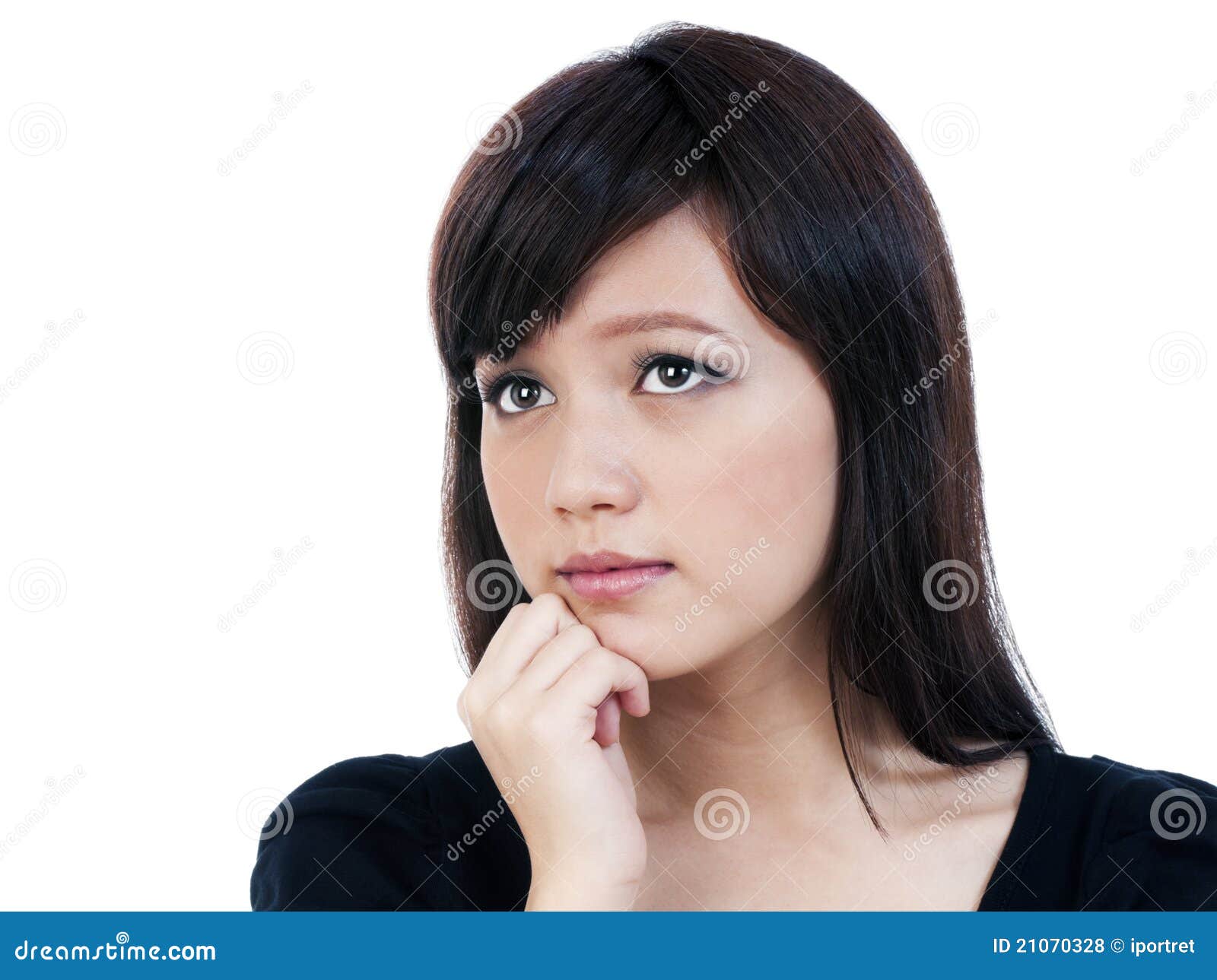 Young Asian Woman Thinking stock photo. Image of adult - 21070328