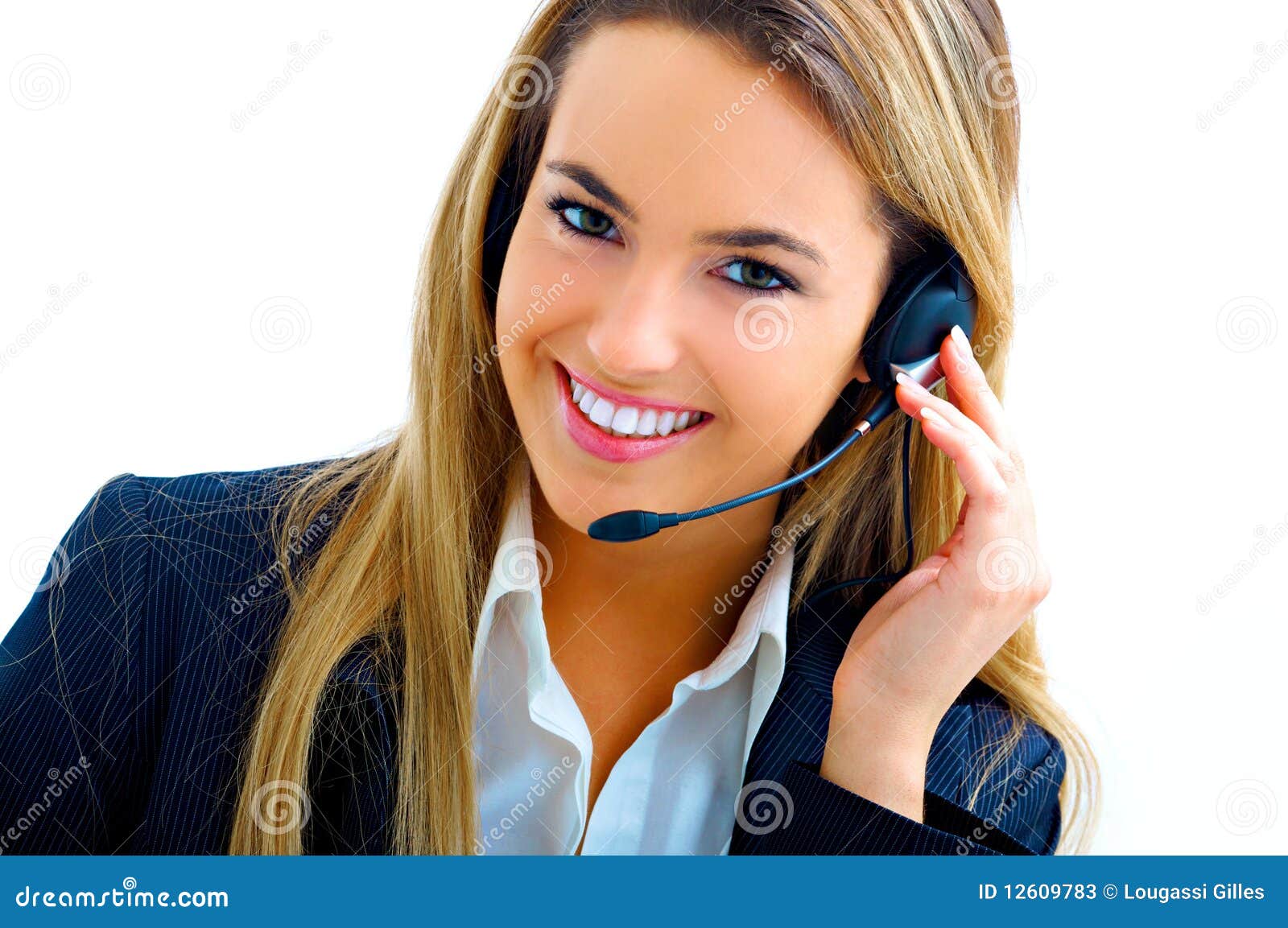 Young Assistant on Call Center Stock Image - Image of center, female ...