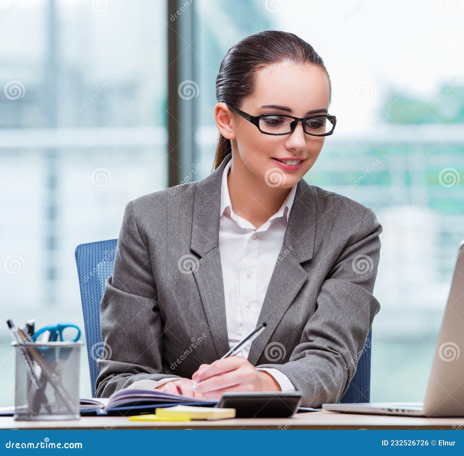Young Assistant Working in the Office Stock Photo - Image of cheerful ...