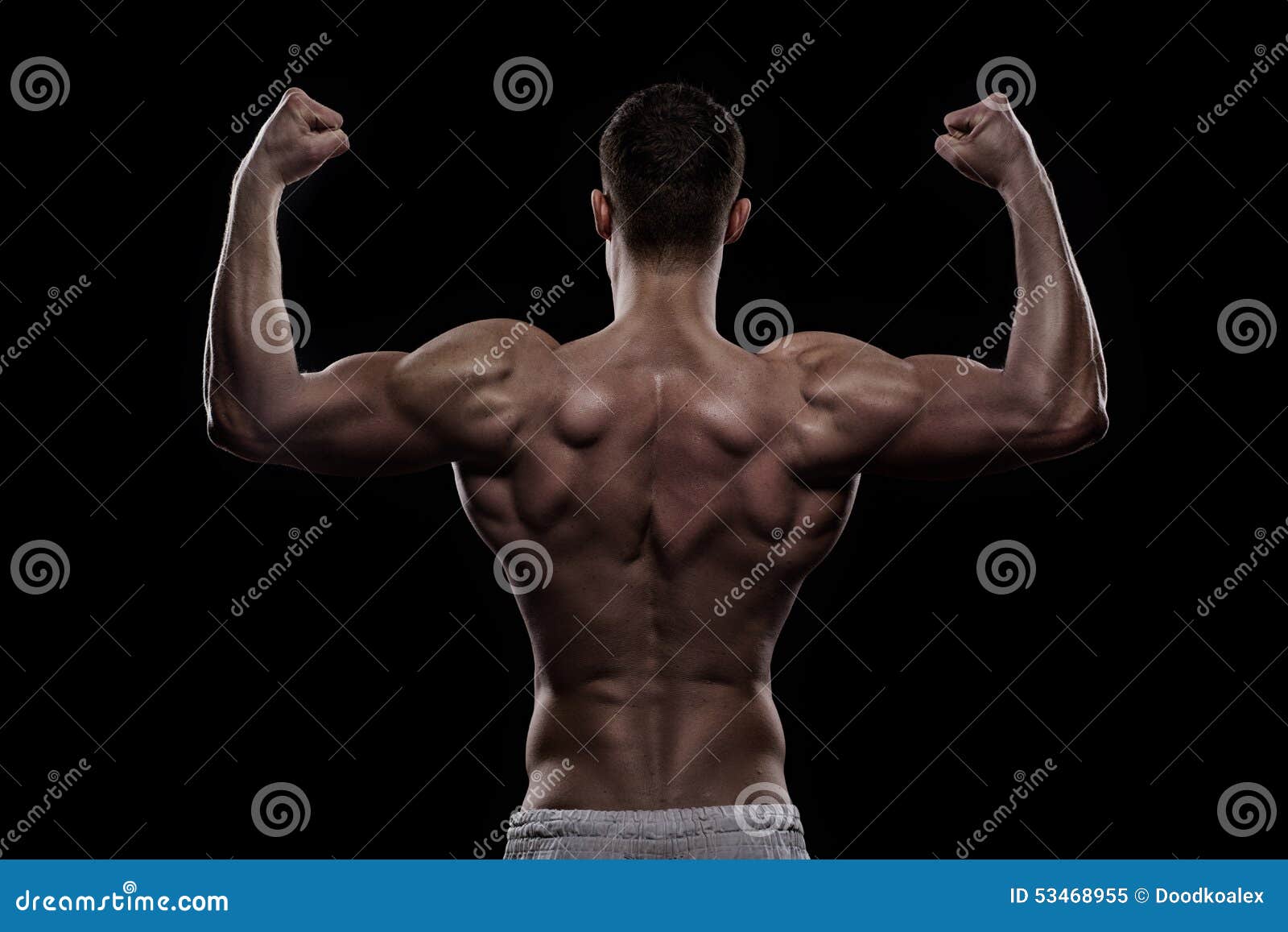 Young Athlete Bodybuilder from Back Stock Image - Image of attractive ...