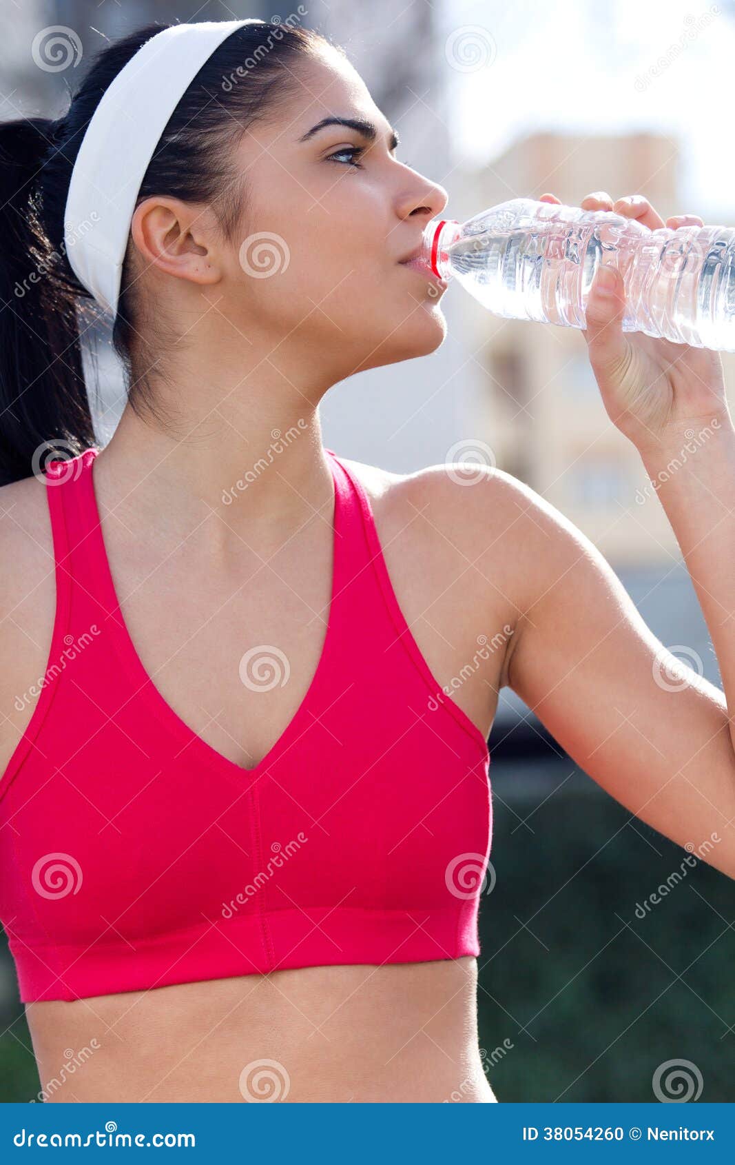 Young Athlete Drinking Water after Exercise Stock Photo - Image of ...