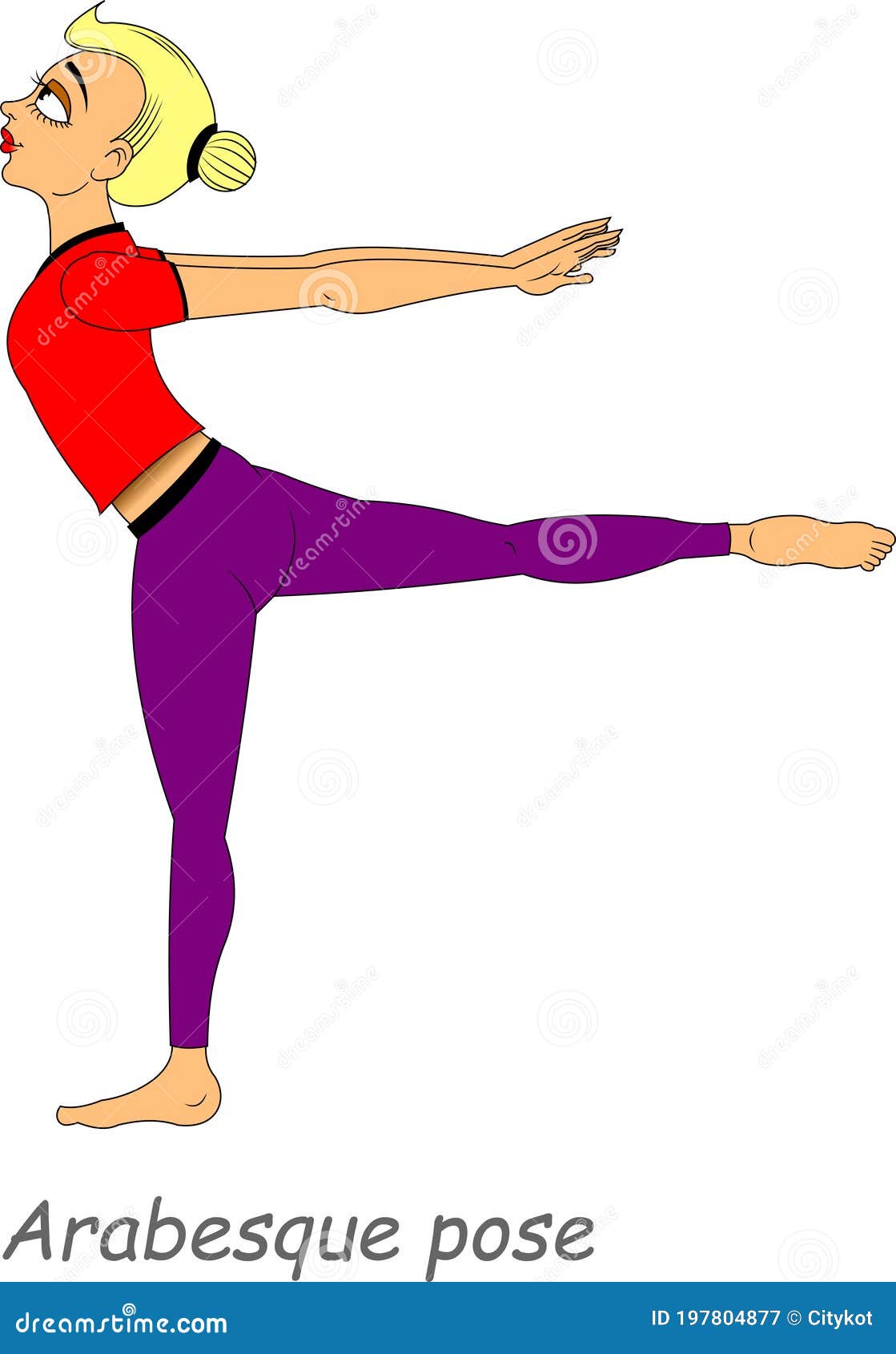 Arabesque pose stock vector. Illustration of championship - 197804877