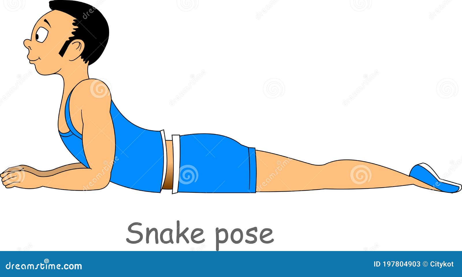 Snake pose stock vector. Illustration of body, chalk - 197804903