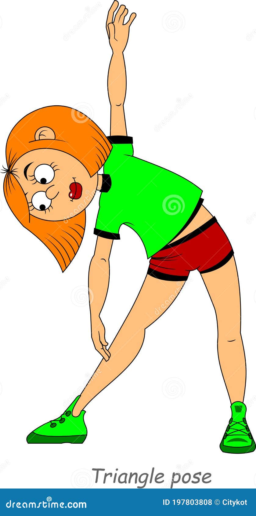 Triangle pose stock vector. Illustration of gymnast - 197803808