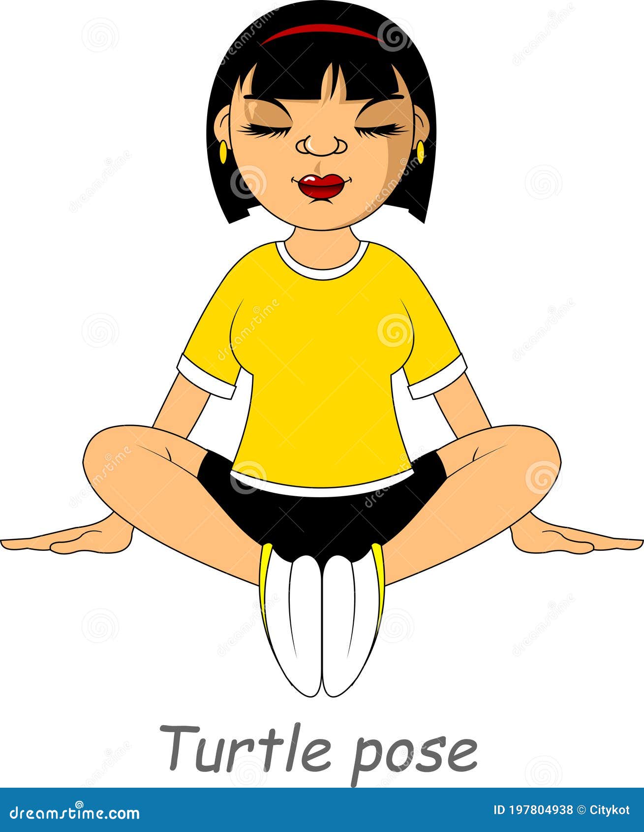 Turtle pose stock vector. Illustration of horizontal - 197804938