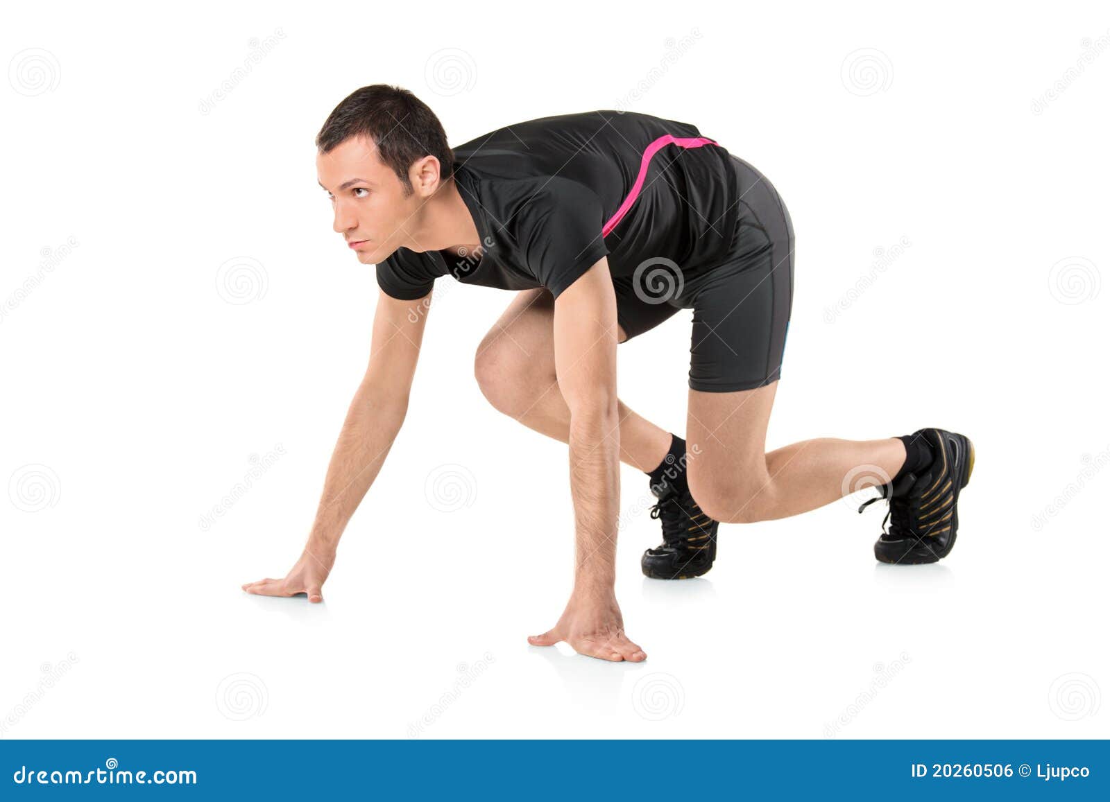 A Young Athlete Ready To Run Stock Photo - Image of leisure, pose: 20260506