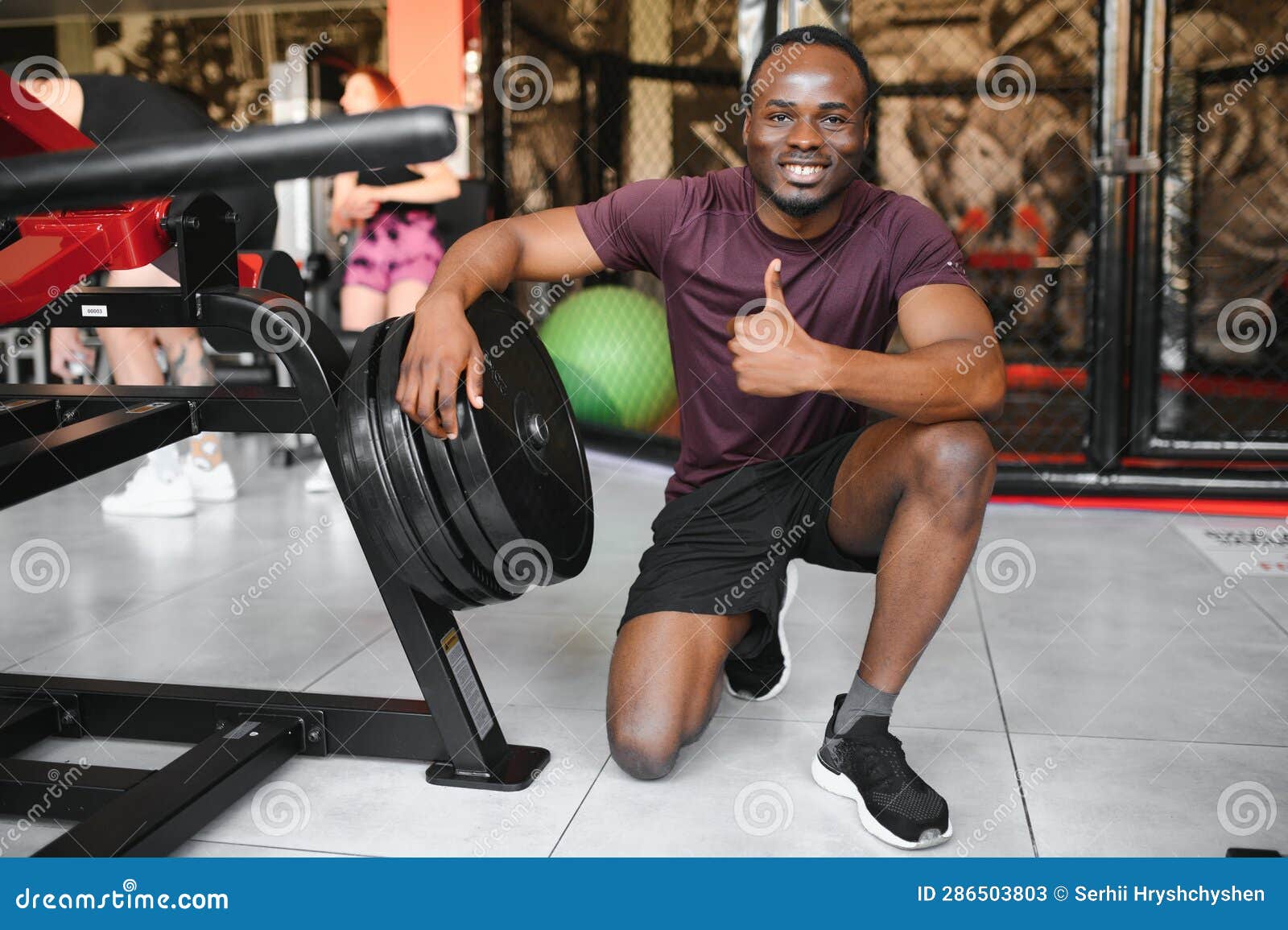 Young Athletic African American Man in the Gym Stock Image - Image of ...