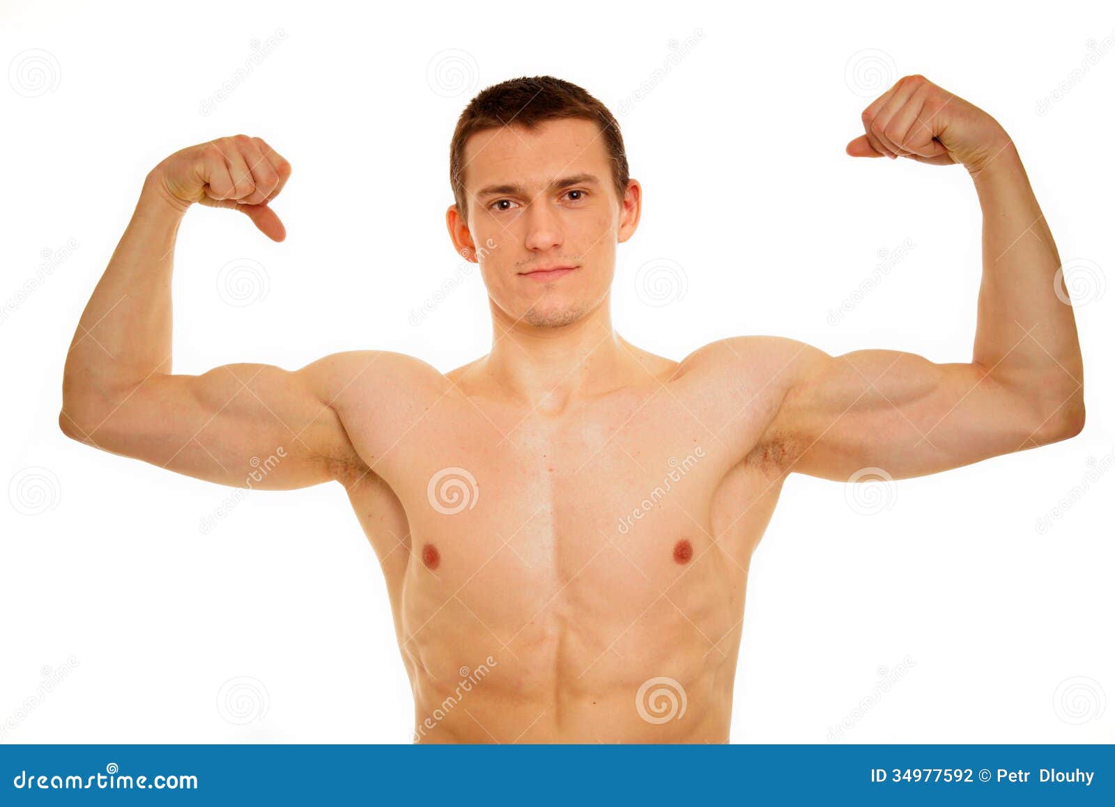 Young athletic with biceps stock photo. Image of shirtless - 34977592