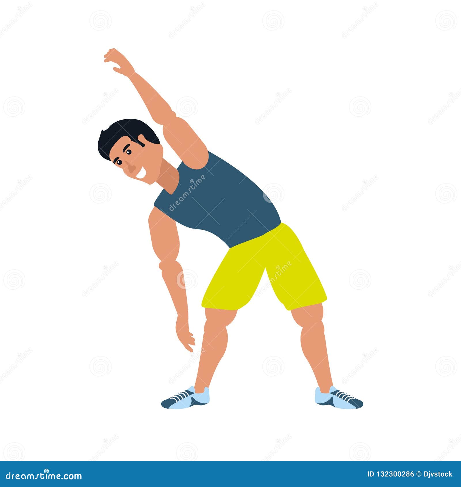 Young Athletic Man Doing Stretching Stock Vector - Illustration of ...
