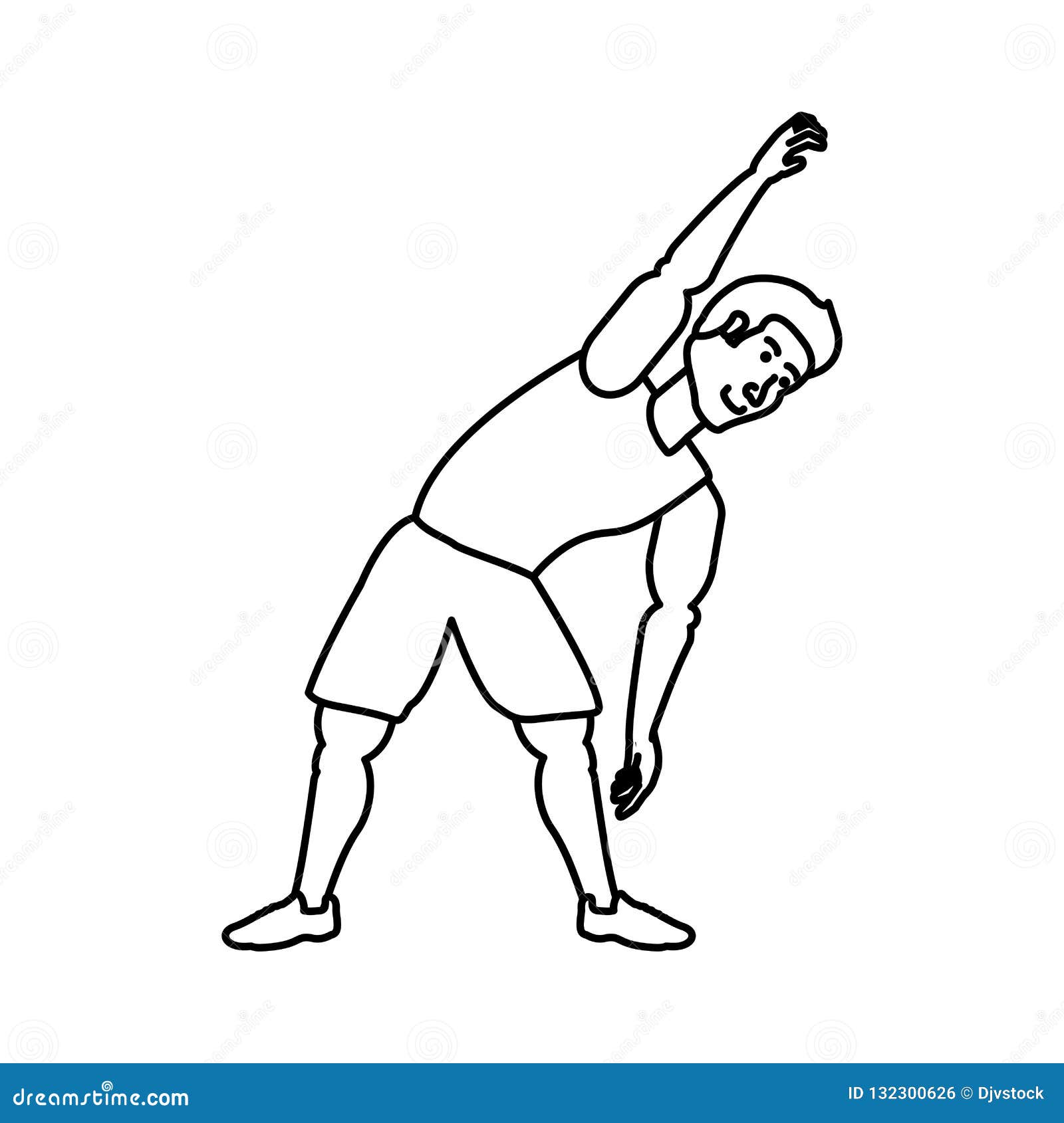 Young Athletic Man Doing Stretching Stock Vector - Illustration of ...