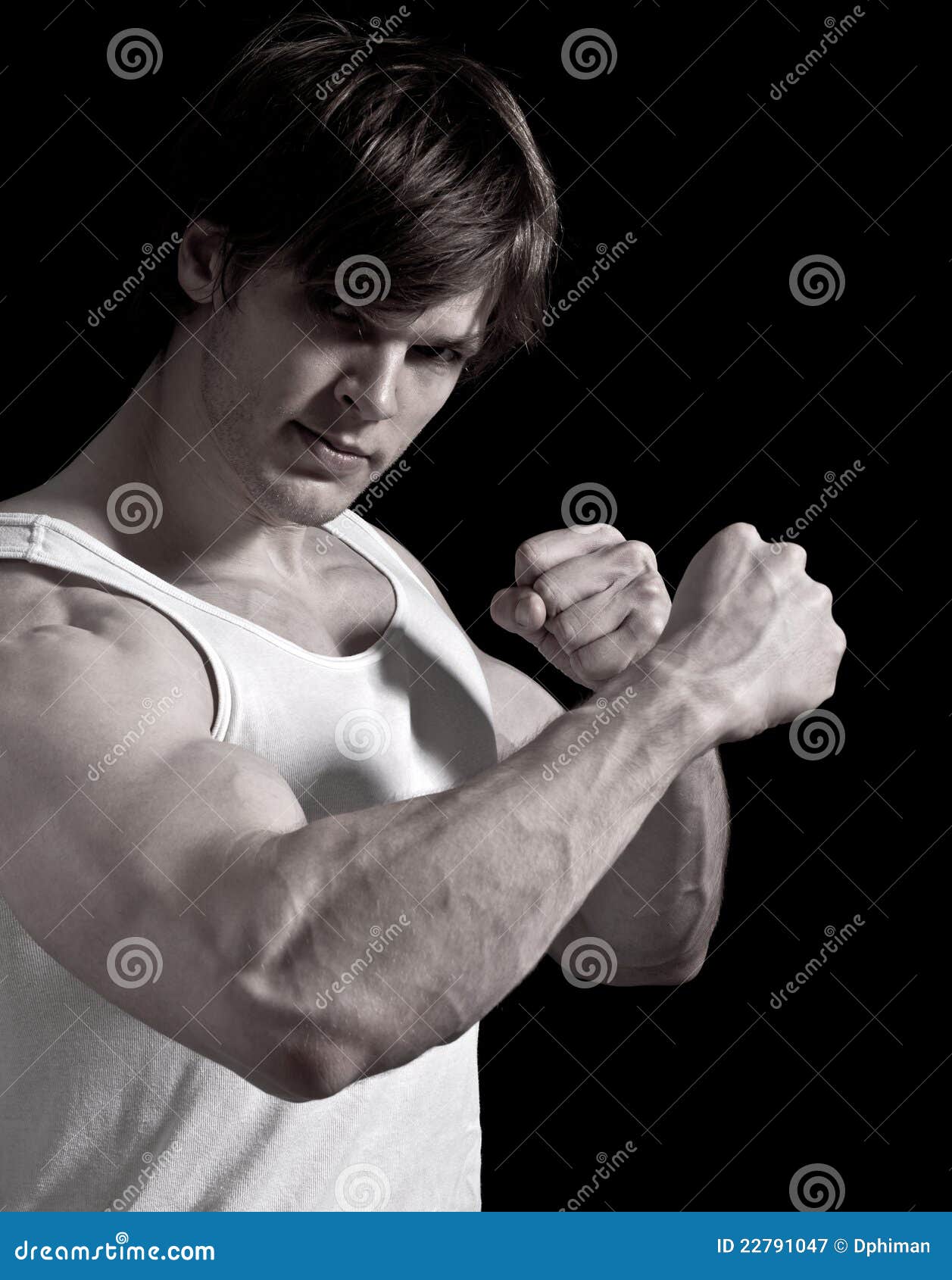 Young Athletic Man with Strong Arms Stock Image - Image of biceps ...