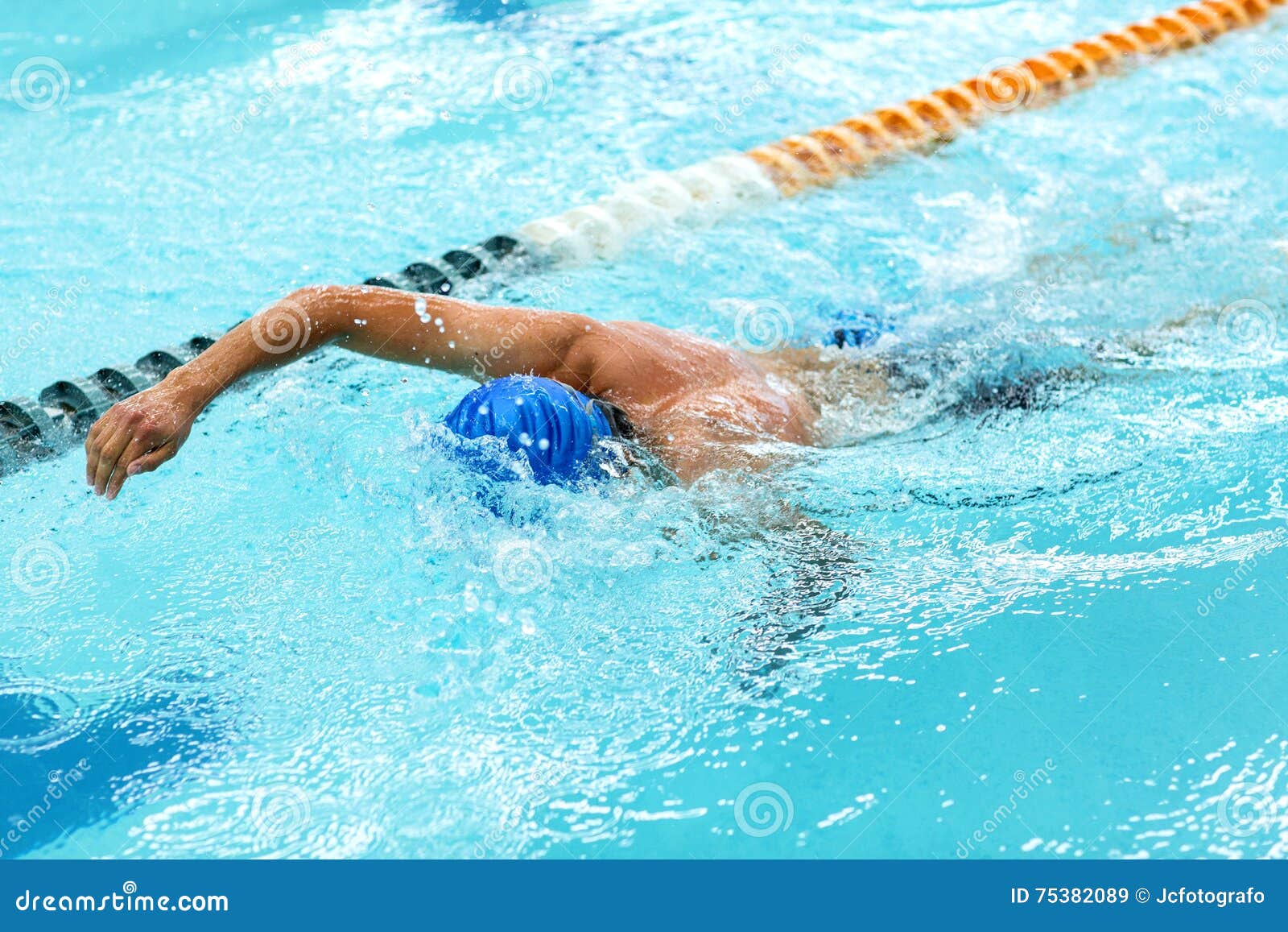 Young Athletic Man with Swimming Technique. Stock Image - Image of ...