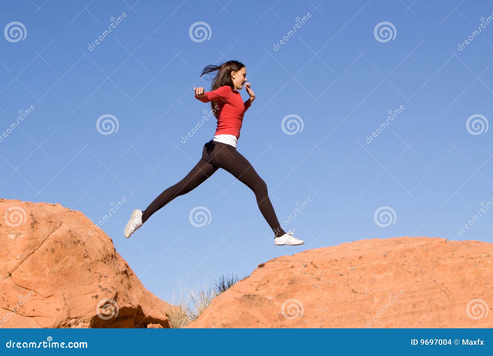 Young Athletic Woman Running Stock Photo - Image of athletic, model ...