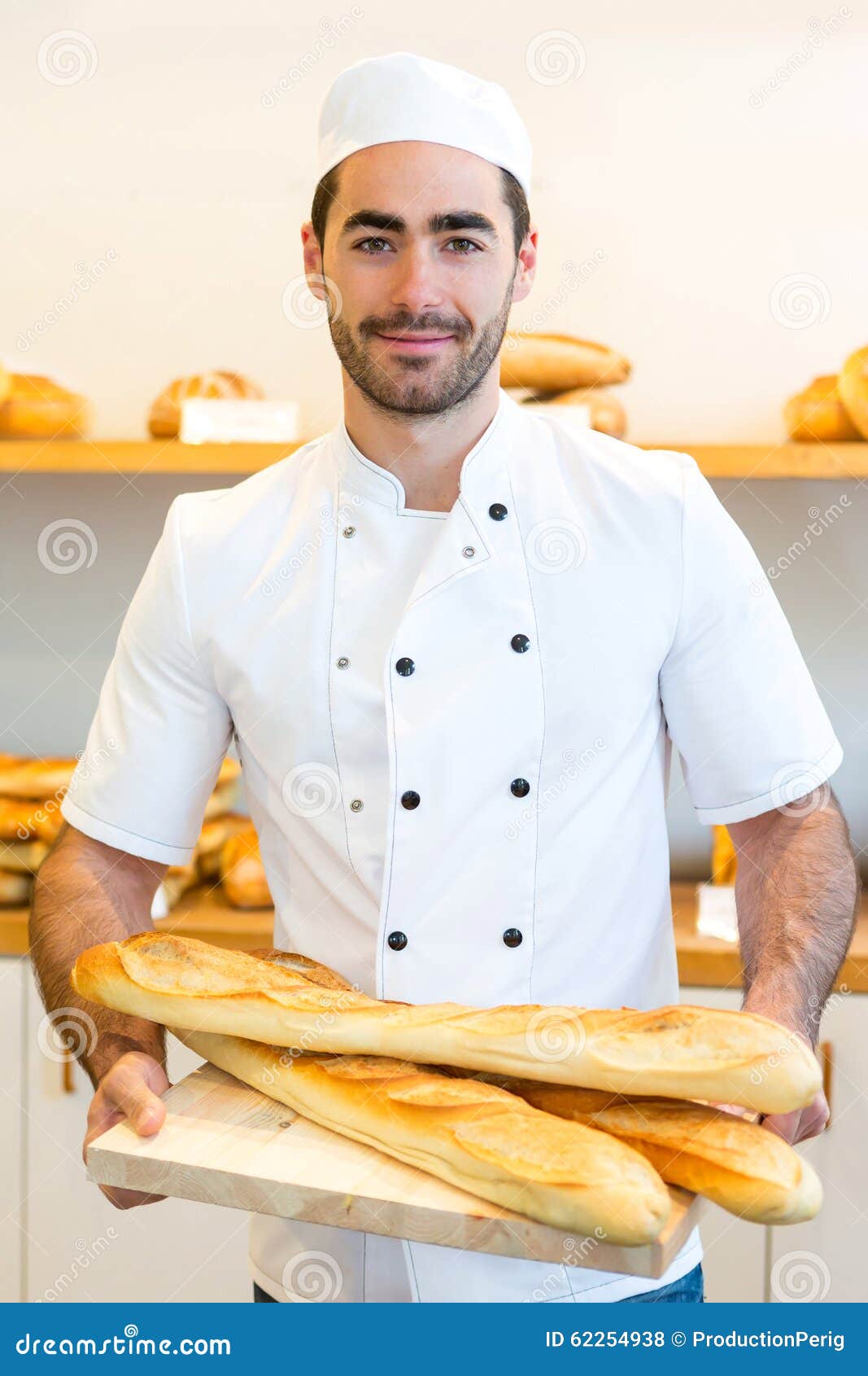 Young Attarctive Baker Working at the Bakery Stock Photo - Image of ...