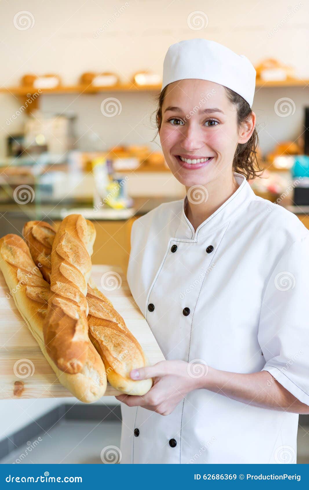 Young Attarctive Baker Working at the Bakery Stock Image - Image of ...