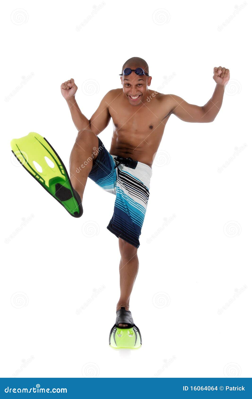 Young Attractive African American Man in Swimsuit Stock Photo - Image ...