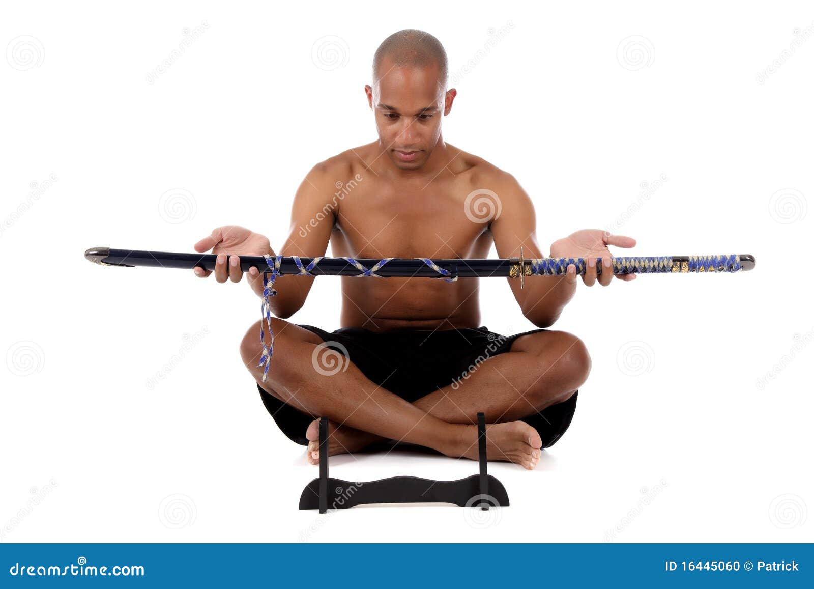 Young Attractive African American Man, Sword Stock Photo - Image of ...