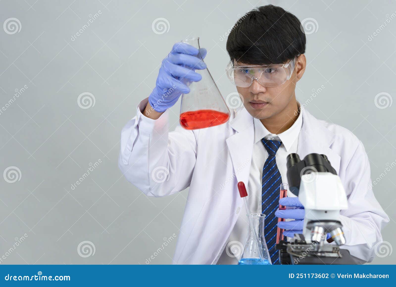 Young Attractive Asian Scientist Working in Chemical Laboratory Stock ...