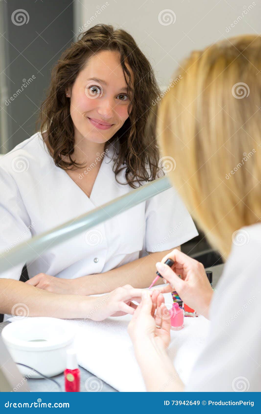 Young Attractive Beautician Students Practising during Courses Stock ...