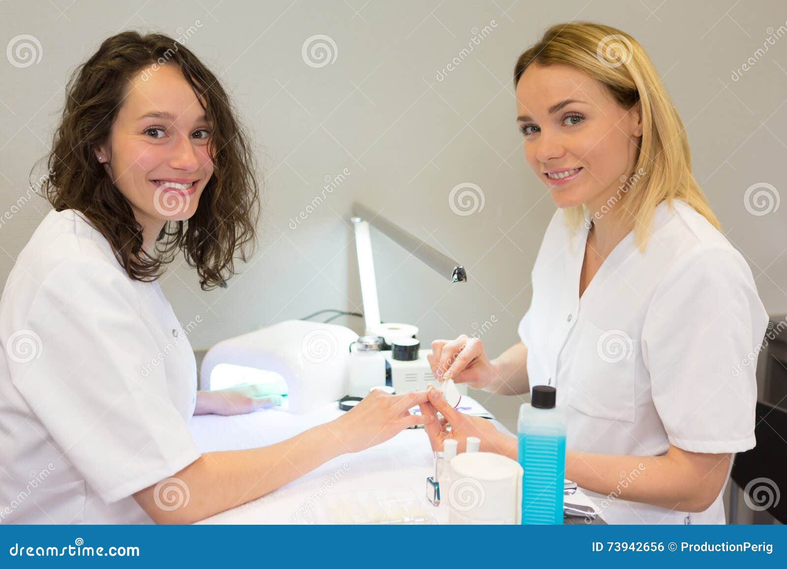 Young Attractive Beautician Students Practising during Courses Stock ...