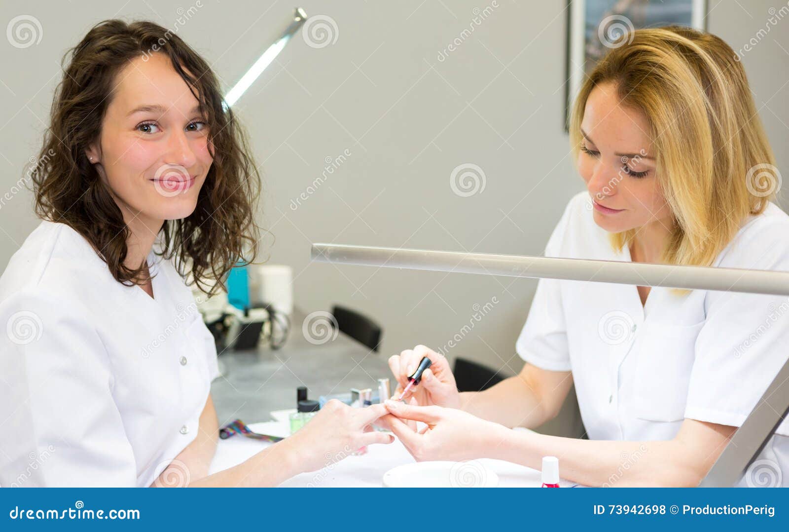 Young Attractive Beautician Students Practising during Courses Stock ...