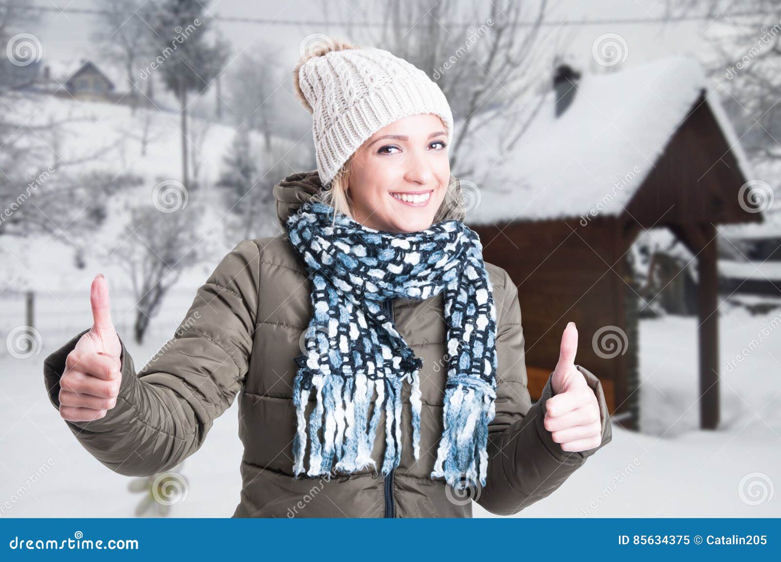 Young Attractive Blonde Doing Double Like Gesture Stock Image - Image ...