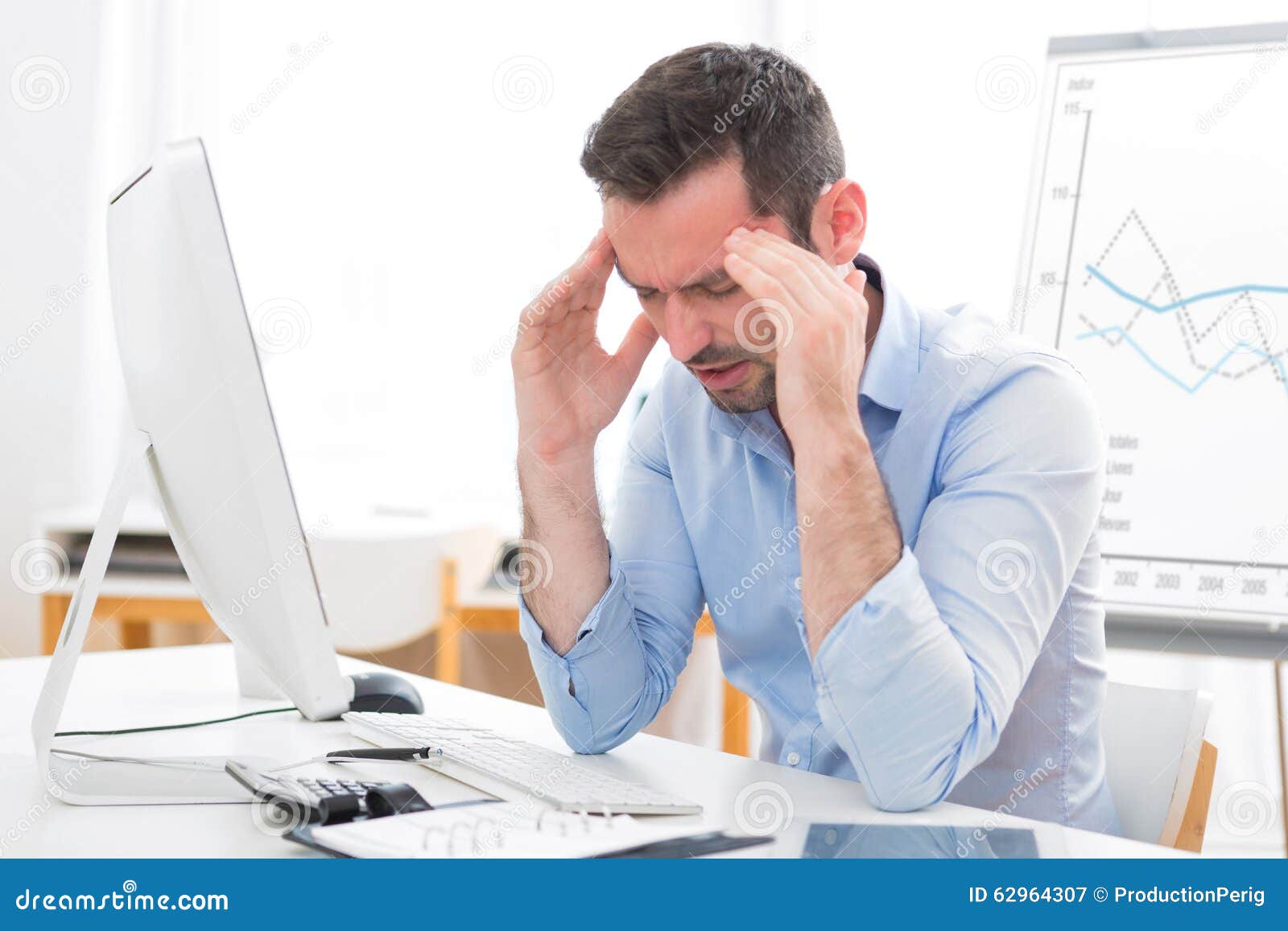Young Attractive Business Got Headache because of Burn Out Stock Image ...