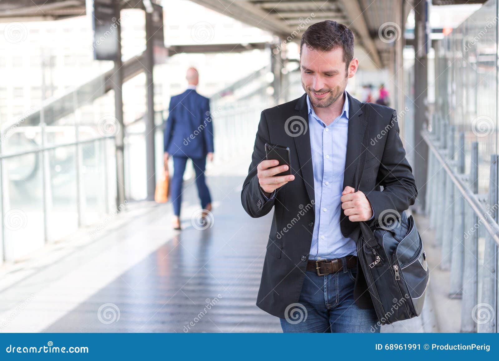 Young Attractive Business Man Using Smartphone Stock Image - Image of ...
