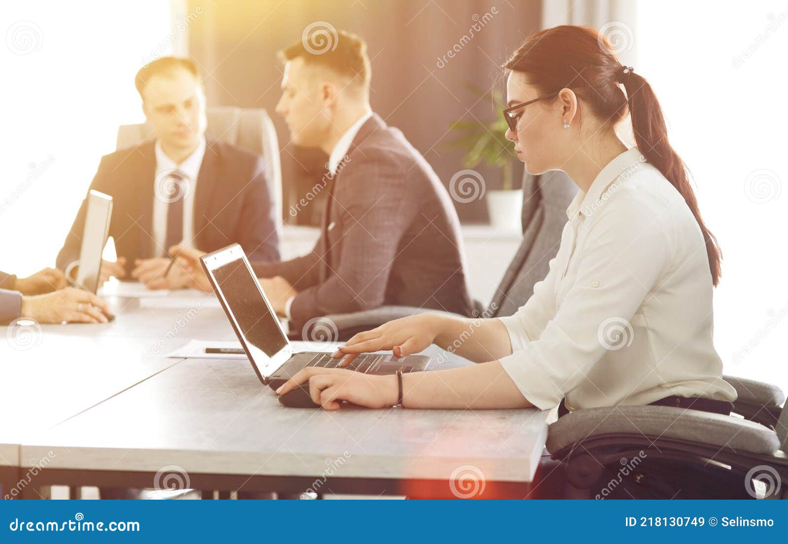 Young Attractive Business Woman Working in the Office, Developing Her ... Young Attractive Business Woman Working in the Office, Developing Her ...