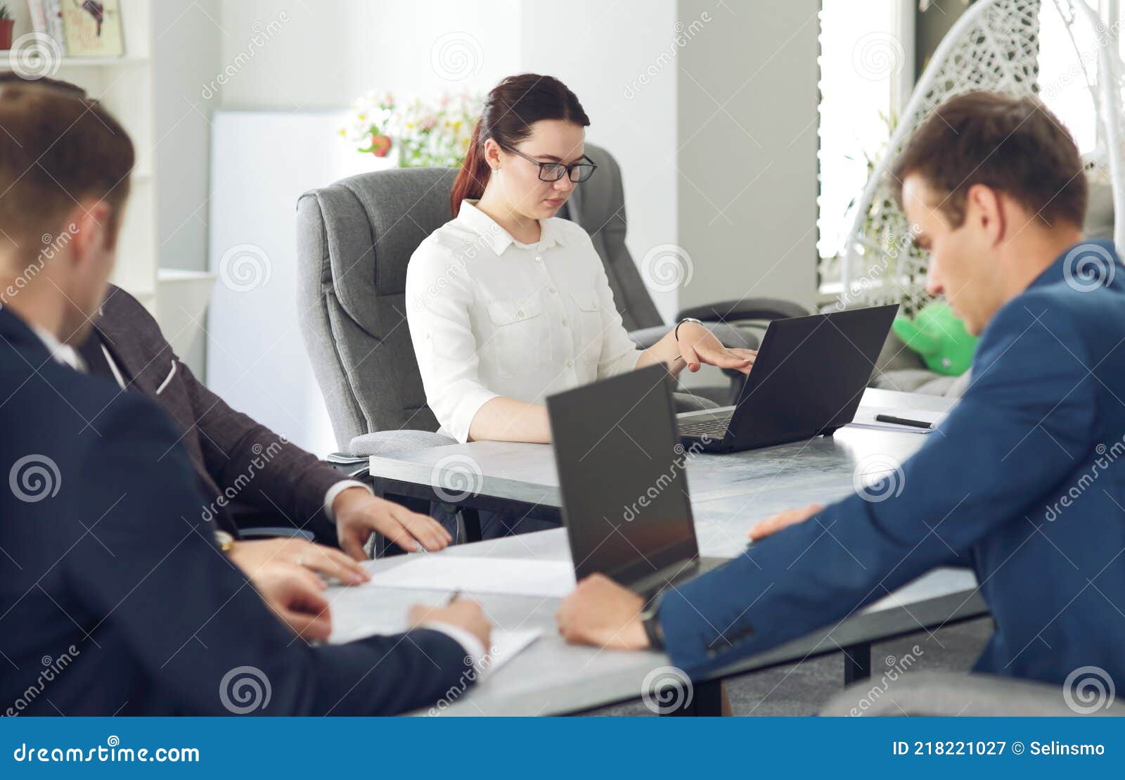 Young Attractive Business Woman Working in the Office, Developing Her ... Young Attractive Business Woman Working in the Office, Developing Her ...