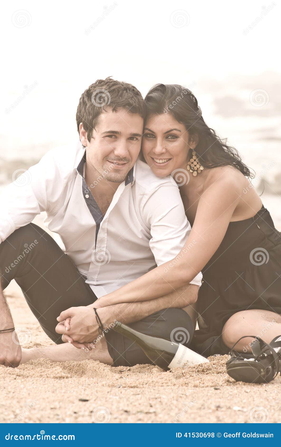 Young Attractive Couple Sharing a Moment on Beach Stock Photo - Image ...