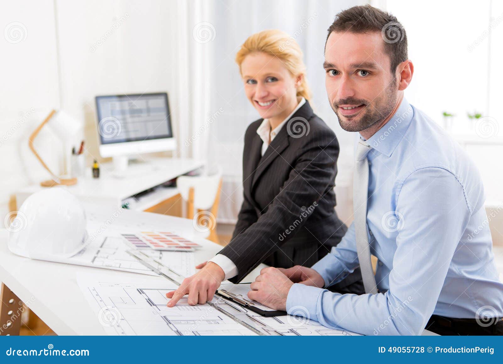 Young Attractive Engineer Working at the Office Stock Photo - Image of ...