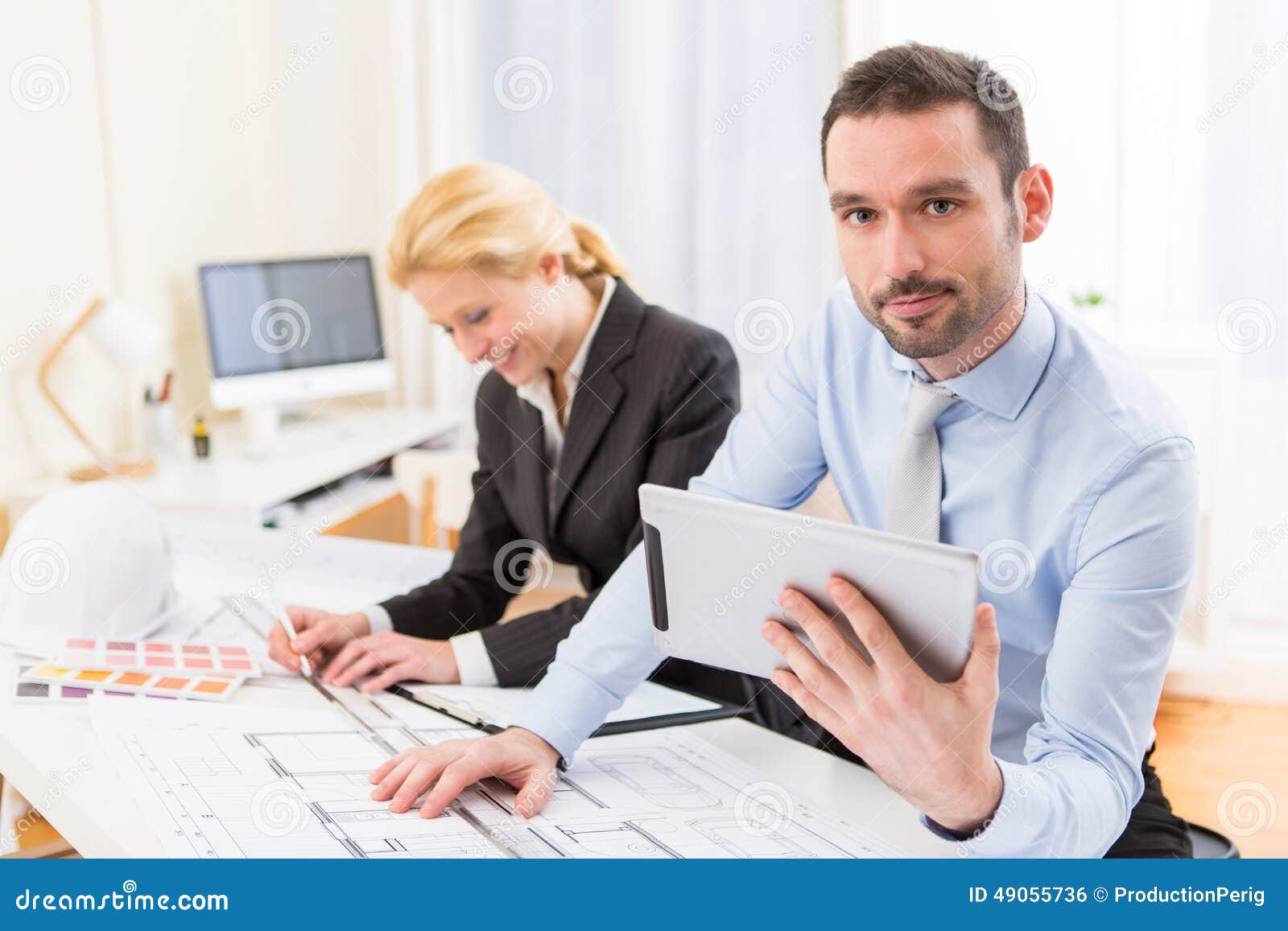 Young Attractive Engineer Working at the Office Stock Photo - Image of ...