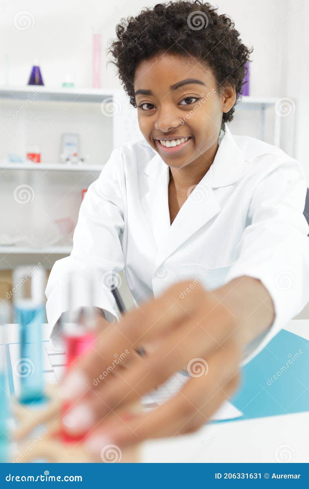 Young Attractive Female Scientist Looking at Camera Stock Image - Image ...
