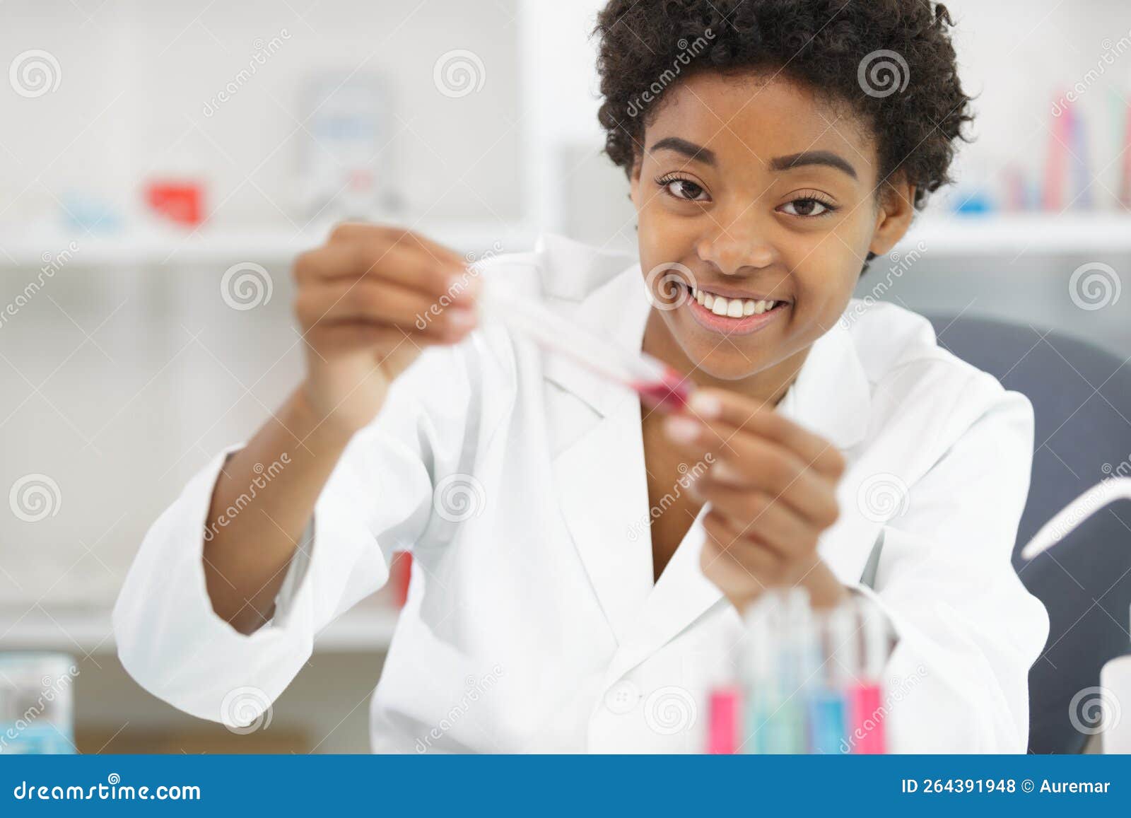 Young Attractive Female Scientist Researching in Laboratory Stock Photo ...