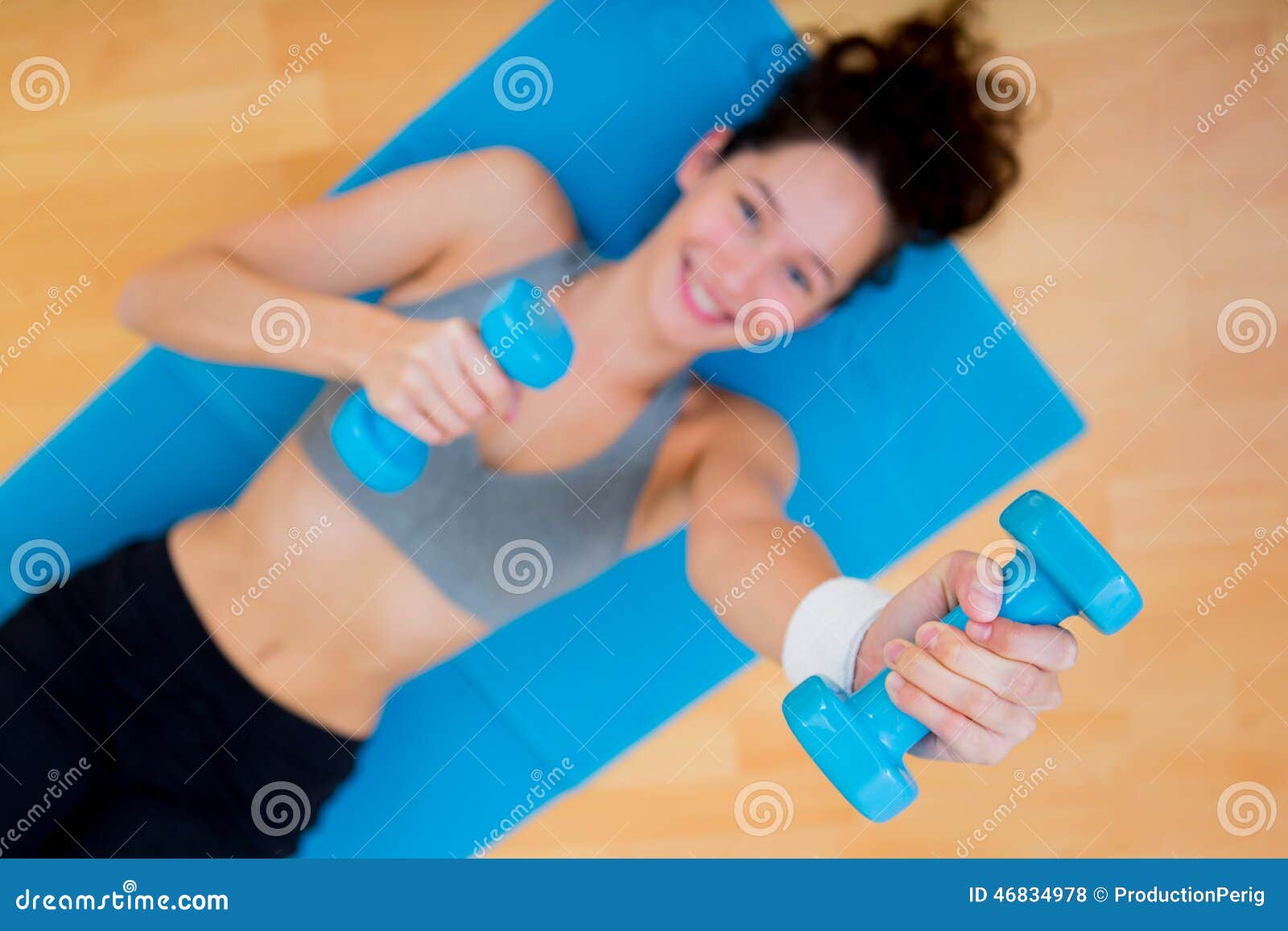 Young Attractive Girl Doing Exercise at Home Stock Photo - Image of ...