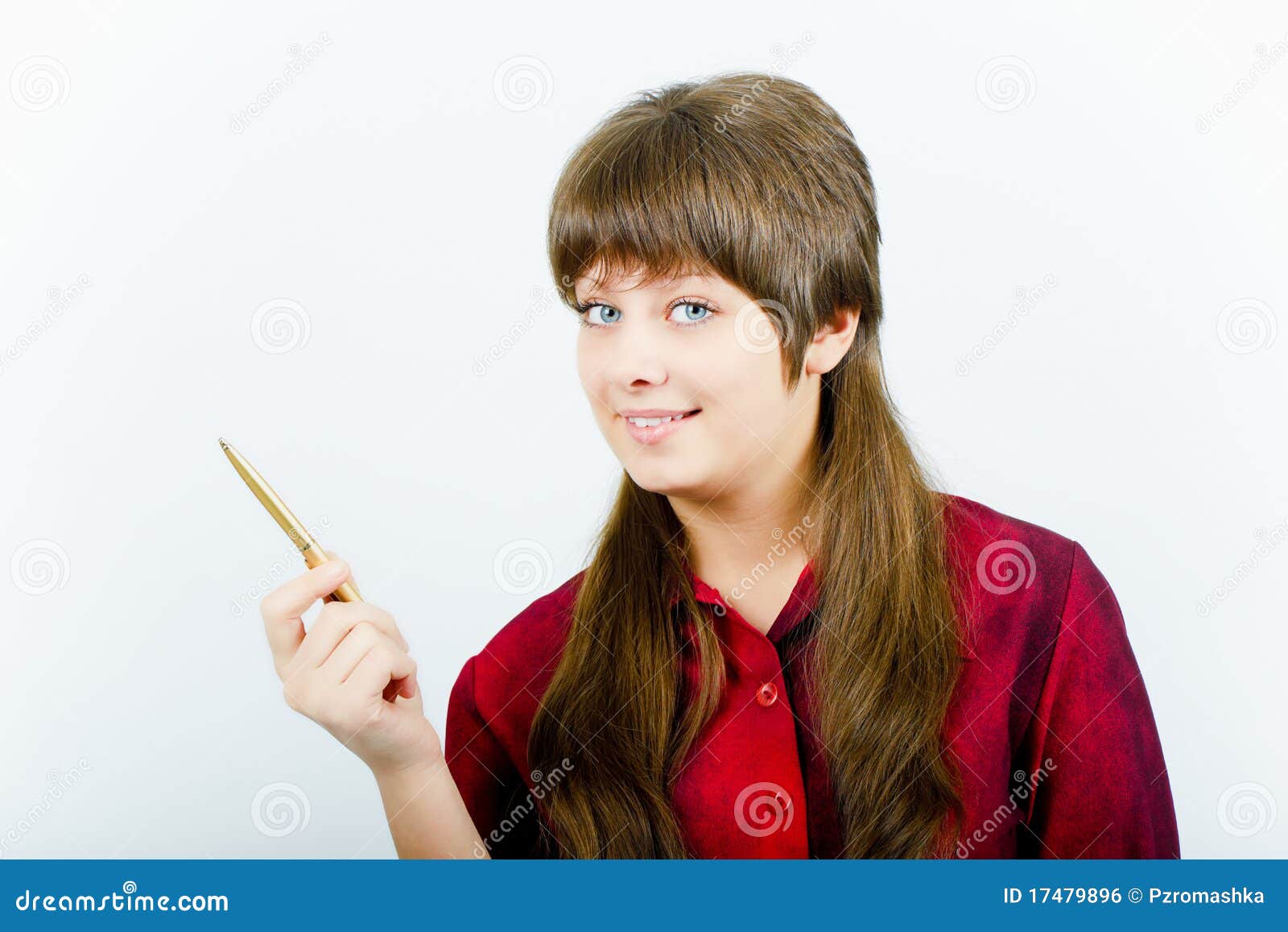 A Young Attractive Girl with a Pointer Stock Photo - Image of friendly ...