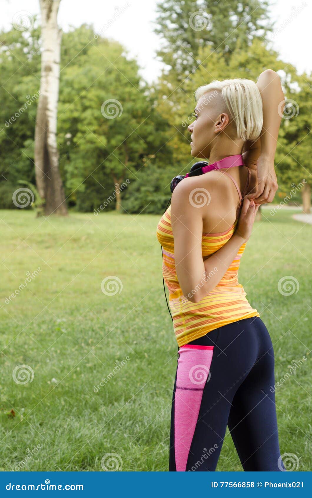 Young Attractive Girl Stretching Stock Photo - Image of sport ...
