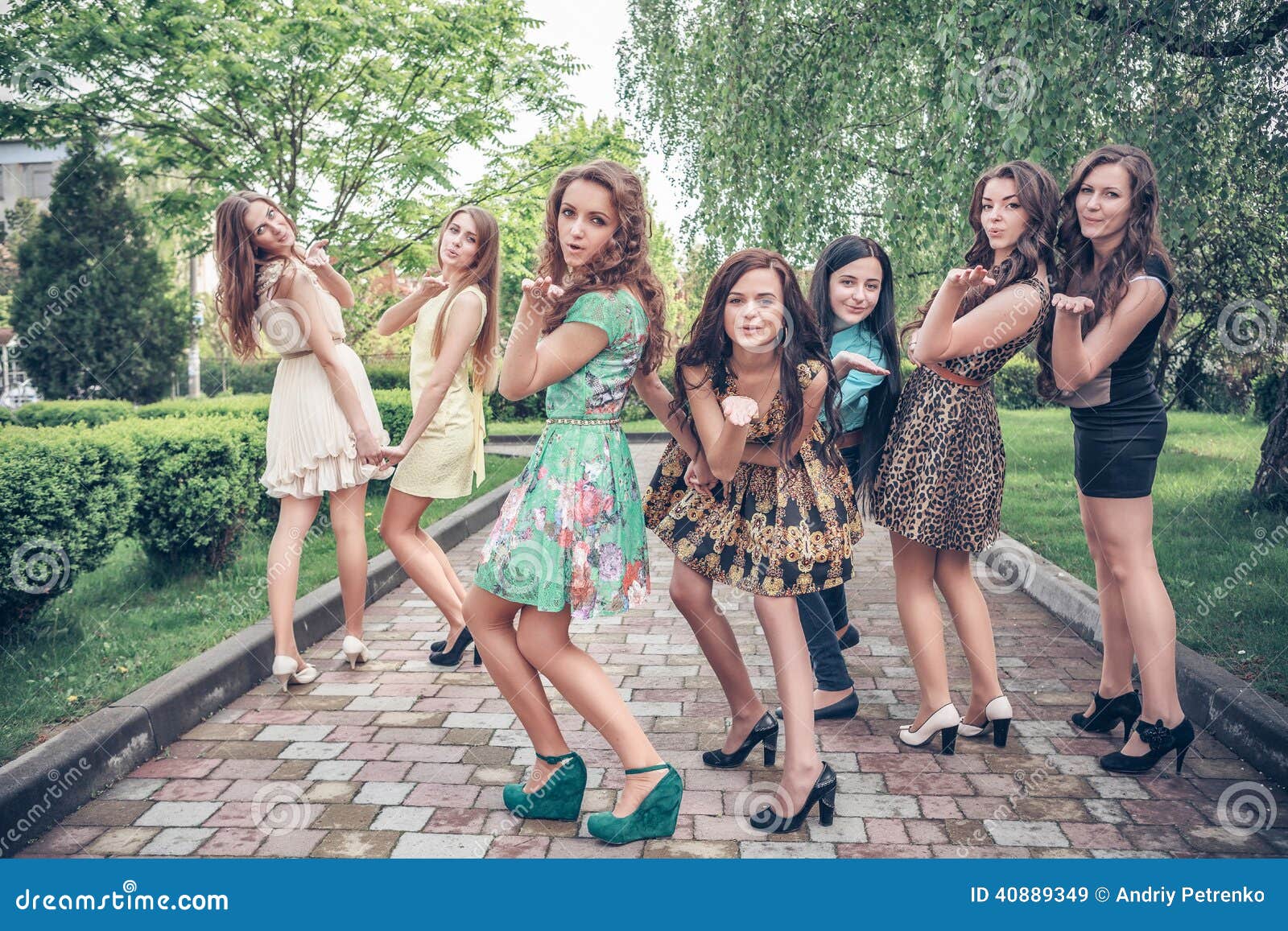 Young and Attractive Girlfriends Have Fun Stock Image - Image of ...